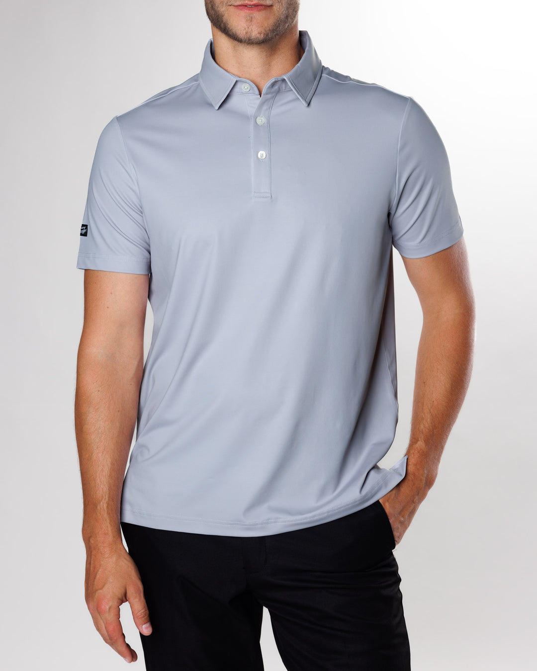 Cloud - Light Gray Men's Solid Color Golf Polo Shirt | Sunday Swagger