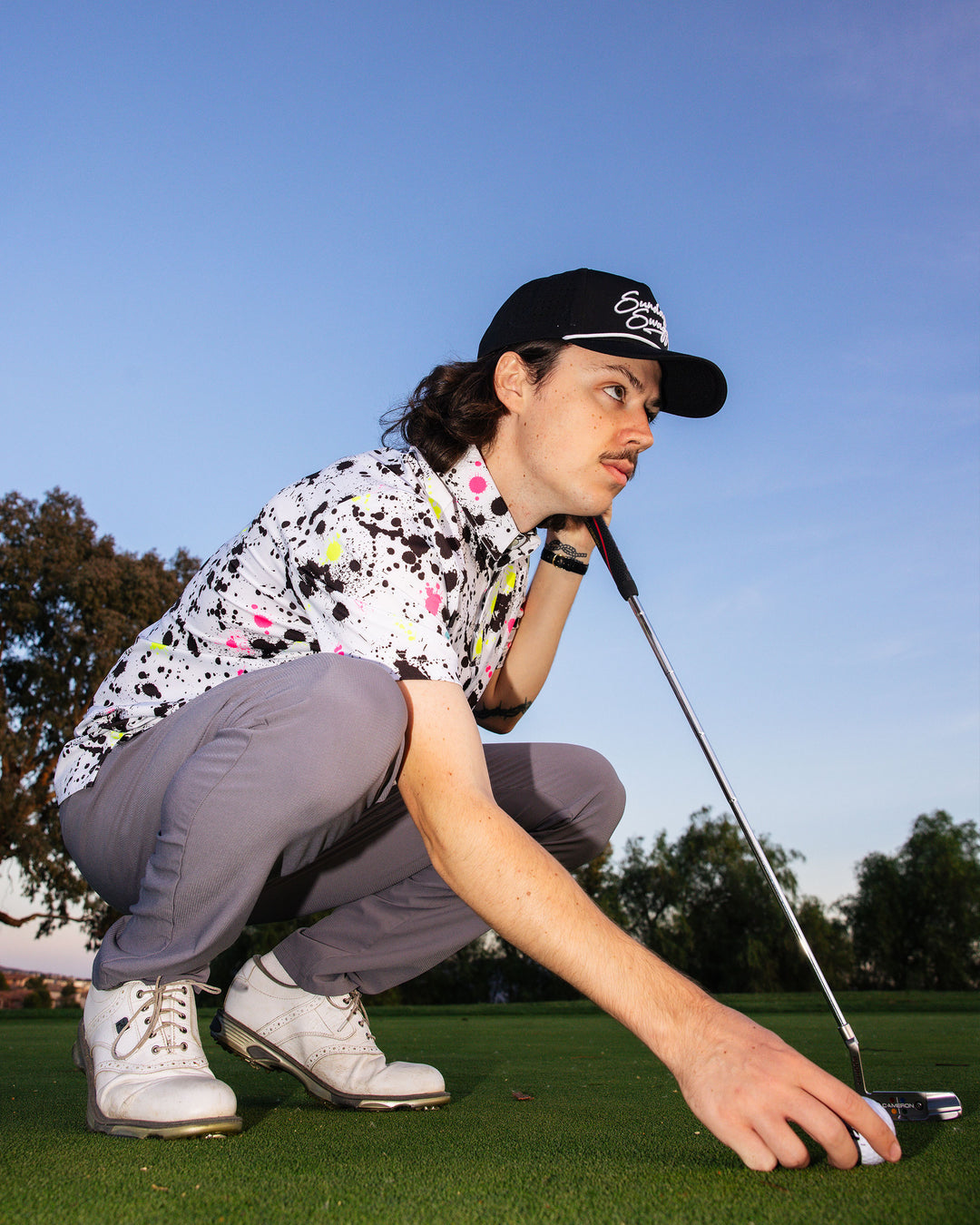 Splatter Men's Golf Polo | Sunday Swagger